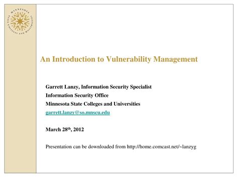 Ppt An Introduction To Vulnerability Management Powerpoint