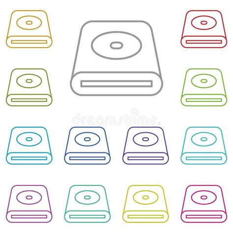 Hardware Hard Disk Multi Color Icon Simple Thin Line Outline Vector Of Hardware Icons For Ui