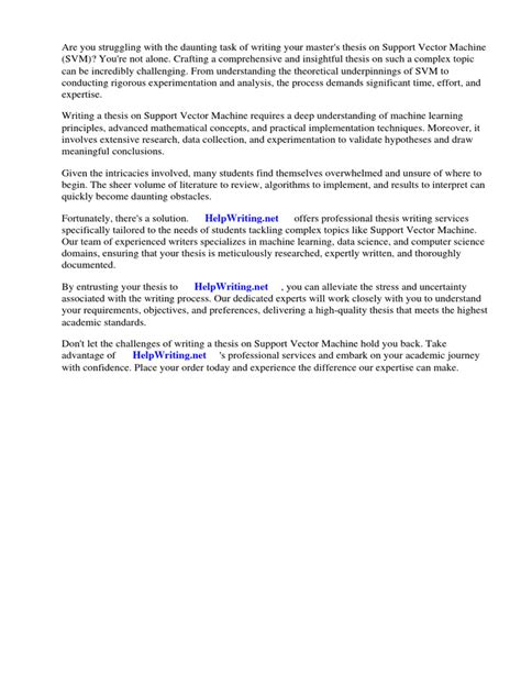 Support Vector Machine Master Thesis Pdf Support Vector Machine