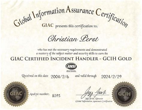 christian perst erneute ausgezeichnete zertifizierung für gcih gold