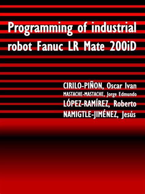 Programming Of Industrial Robot Fanuc Lr Pdf