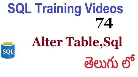 Alter Table Sql Videos In Telugu 74 Youtube
