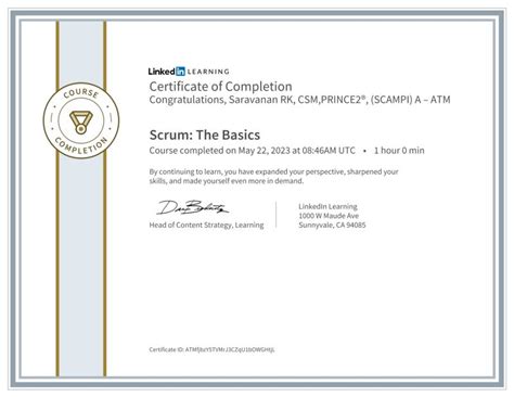 Saravanan Rk Csmprince2® Scampi A Atm On Linkedin Certificate