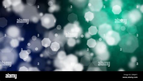 Flying Heptagonal Shapes Over Dark Blue And Light Green Background