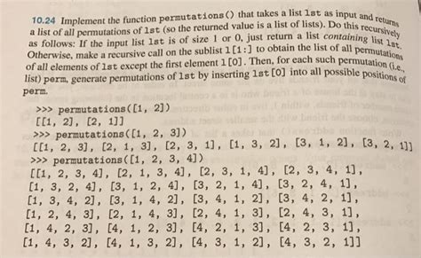 solved implement function permutations that takes a list