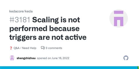 Scaling Is Not Performed Because Triggers Are Not Active Kedacore Keda Discussion GitHub