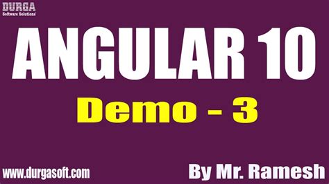 Angular 10 Tutorials Demo 3 By Mr Ramesh On 23 09 2020 7