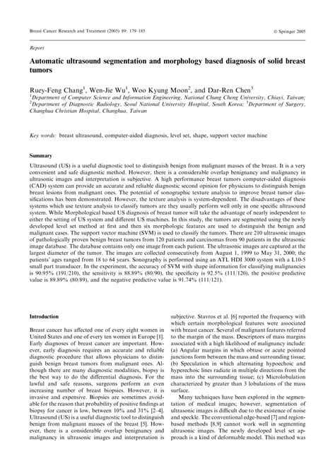 Pdf Automatic Ultrasound Segmentation And Morphology Based Diagnosis