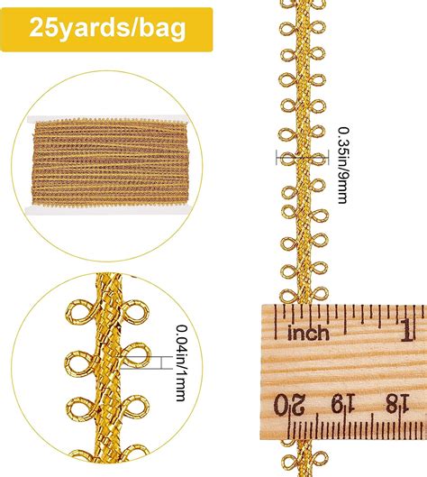 25yds Polyester Woven Gimp Trim Metallic Gimp Braid Trim Gold Lace
