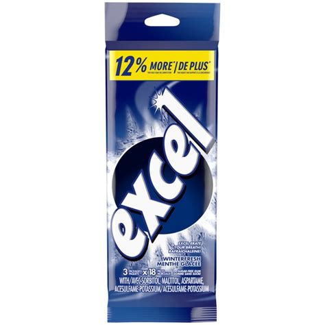 Excel Winterfresh Sugarfree Gum Multipack 18 Pieces Pack Of 3 Excel Gum
