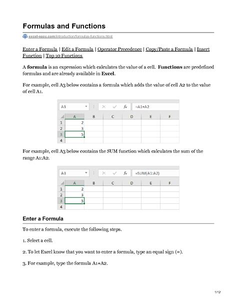 SOLUTION Excel Easy Com Formulas And Functions Studypool
