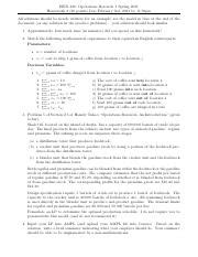 HW Pdf ISEN Operations Research Spring Homework Points Due February Rd