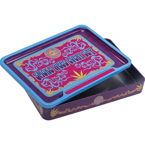 Fujima Leaf Rolling Tray Stash Box 8x5 75 Asst 6pc Display