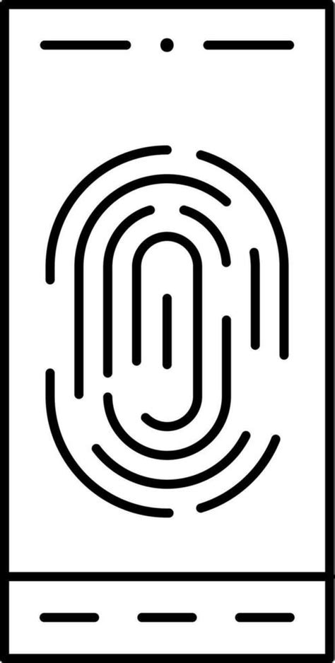 Fingerprint Password In Smartphone Screen Line Art Icon Vector Art At Vecteezy