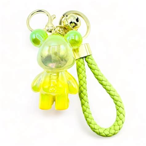 Accessories Cyberpunk Green Ombre Translucent Rhinestone Teddy Bear