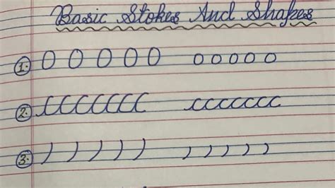 How To Write Basic Stokes And Shapes In Easy Cursive Writing YouTube