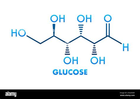 Glucose Molecular Structure With Chemical Formula Showing Atoms And Bonds Stock Vector Image