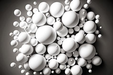Premium Photo 3d Render Abstract Geometric Background In Form Of White Balls Of Different