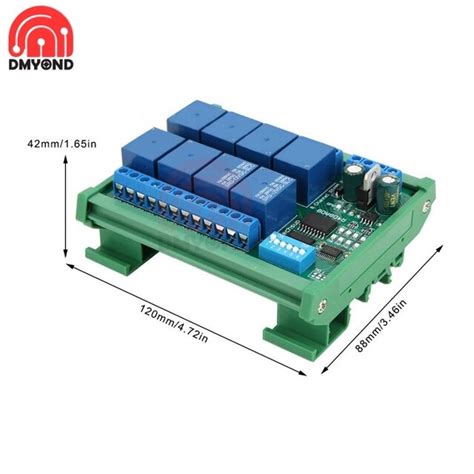 Dc 12v 8 Ch Rs485 Relay Board Modbus Rtu Uart Távirányító Kapcsoló