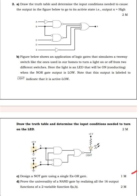 solved 2 a draw the truth table and determine the input