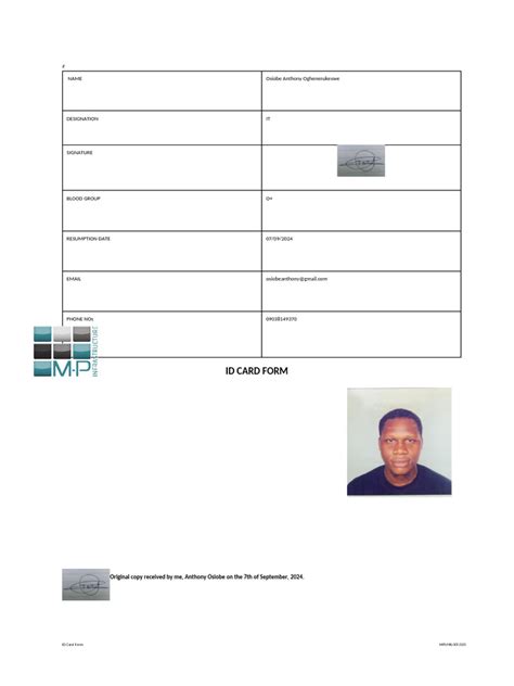 Mpi Id Form Pdf