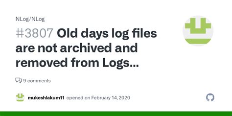 Old Days Log Files Are Not Archived And Removed From Logs Folder