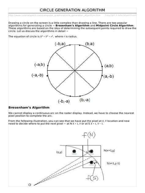 Circle Generation Algorithm Rrrr Pdf Pdf Discrete Mathematics