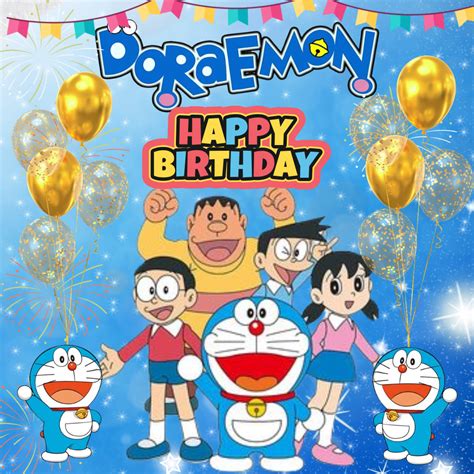 Doraemon Cartoon Theme Birthday Banner Doraemon Theme Birthday Party Birthday King