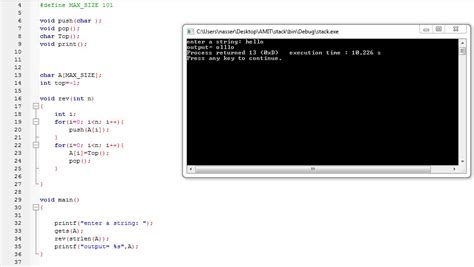 c reversing a string using stack is not working for me stack overflow