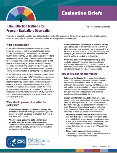 evaluation briefs data collection methods for program evaluation