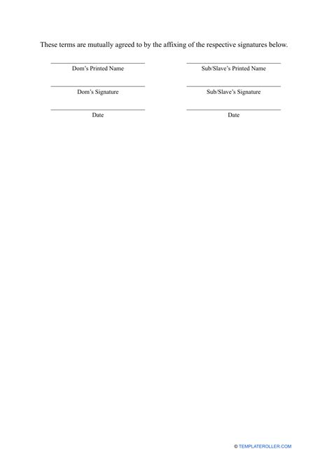 Bdsm Contract Template Fill Out Sign Online And Download Pdf