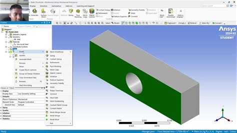 Ansys Workbench Tutorial Introduction To Static Structural Youtube