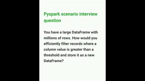 Pyspark Scenario Interview Question Youtube