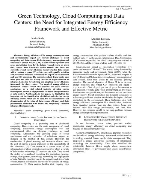 PDF Green Technology Cloud Computing And Data Centers The Need For Integrated Energy