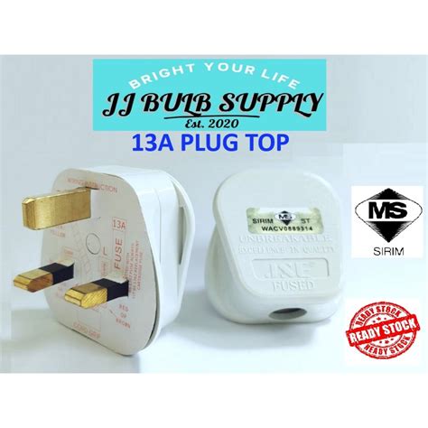 [sirim] 13a Plug Top With Fuse Unbreakable Fused Kepala Plug Elektrik Plug 13a Shopee Malaysia