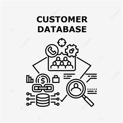Customer Database Vector Icon Concept Database Drawing Database