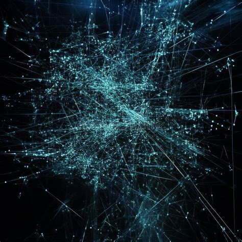 Glowing Network Of Interconnected Particles In Digital Space Stock Image Image Of Technology