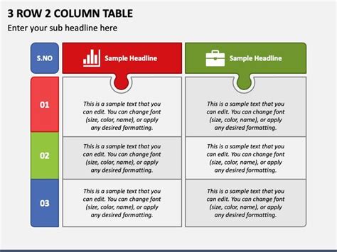3 Row 2 Column Table Slide Column Table Template The Row