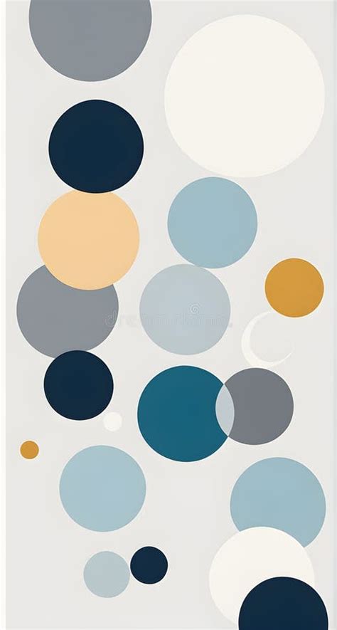 Minimalist Composition Of Overlapping Geometric Shapes In Pastel Hues Stock Illustration