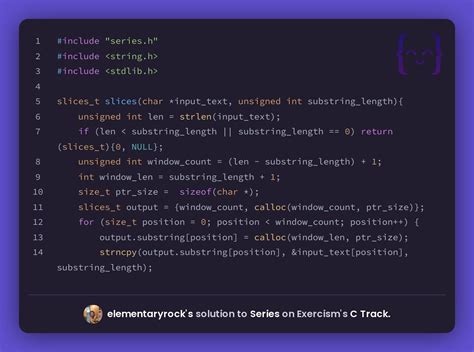 elementaryrock s solution for series in c on exercism