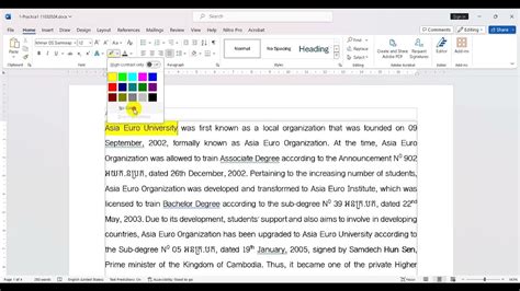 3 Formatted Text Ms Word 2016 Youtube
