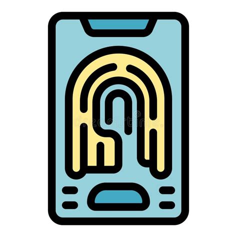 Smartphone Scanning Fingerprint For User Authentication Stock Vector Illustration Of