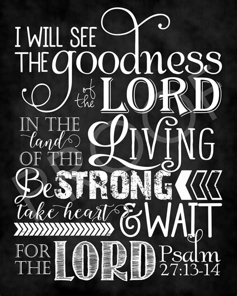 Scripture Art Psalm 2713 14 ~ Chalkboard Style Etsy