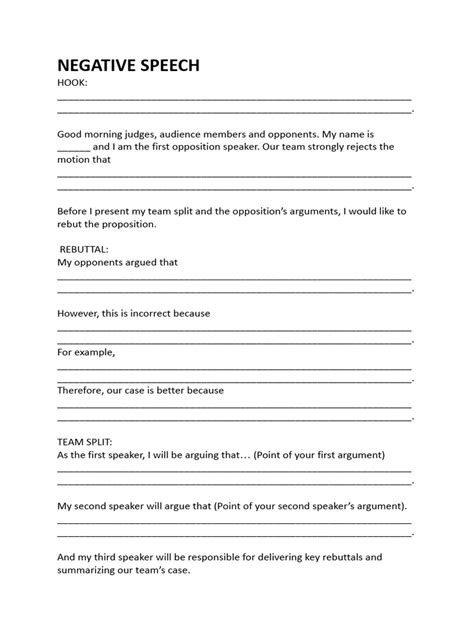Basic Negative Debate Format Pdf Argument Evidence