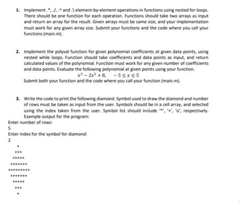solved 1 implement and element by element operations