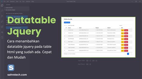 Cara Menambahkan Datatable Pada Table Html Part 4 Viralvideos Tutorial Programming Youtube