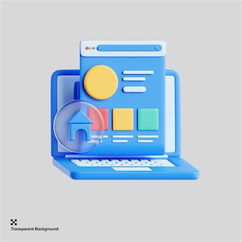 premium psd 3d landing page icon