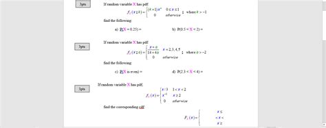 solved 3pts if random variable x has pdf s k 1 x 0sxsi
