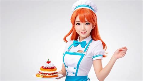 Premium Photo Artistic Anime Picture Of A Young Girl Waitress