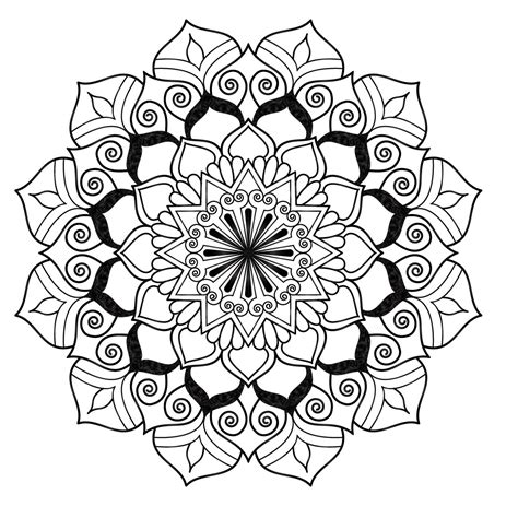 Black Colour Floral Madala Design Svg Ai Eps Pdf Png File